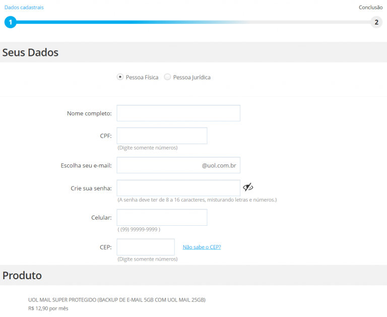 Como cadastrar-se ou criar conta no UOL Mail - MundoContas